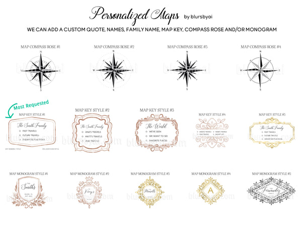 Multi panel, custom highly detailed world map print - Grunge grayscale ...